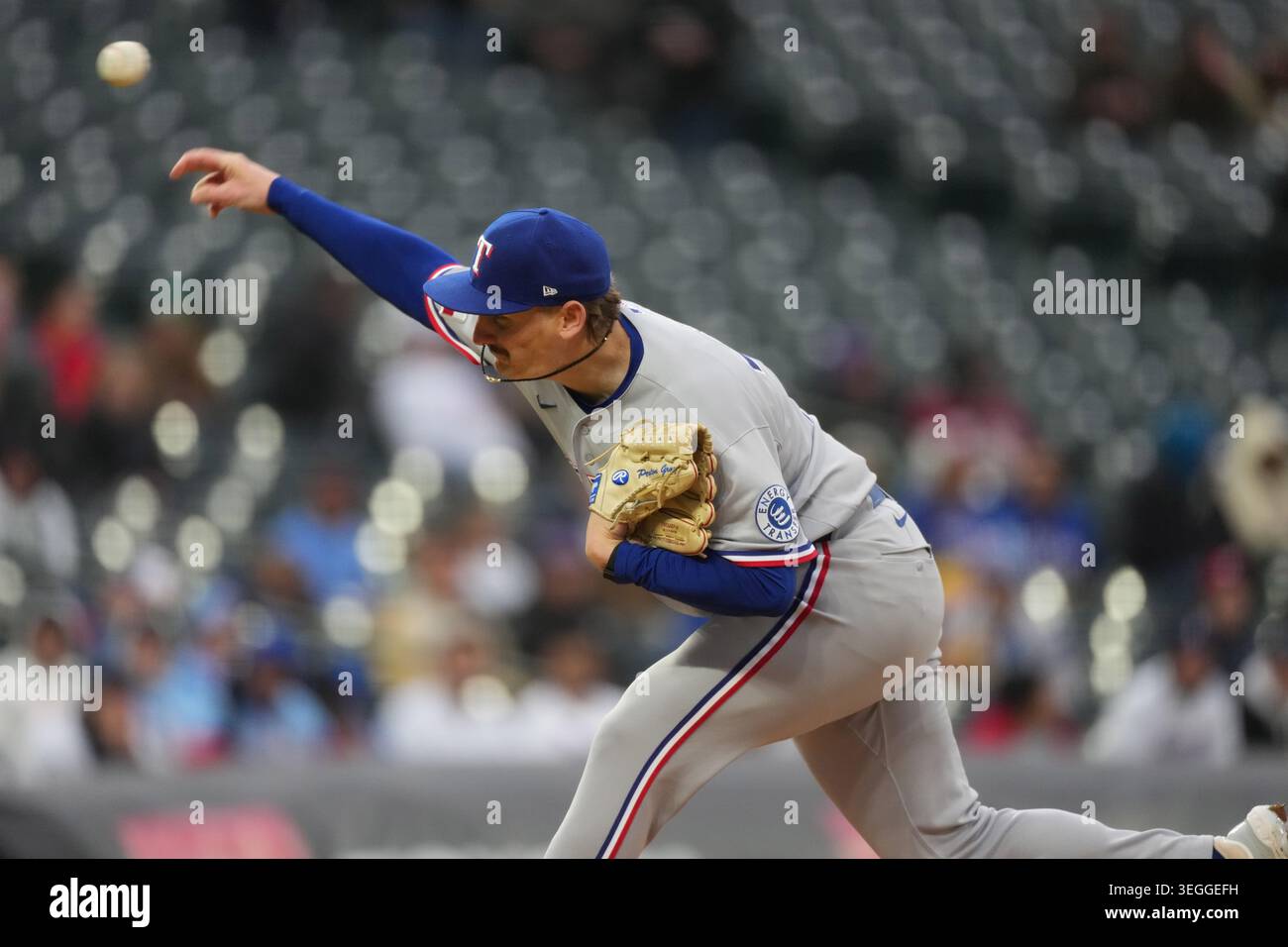 Texas Rangers relief pitcher Peyton Gray (75) in the second inning of a ...