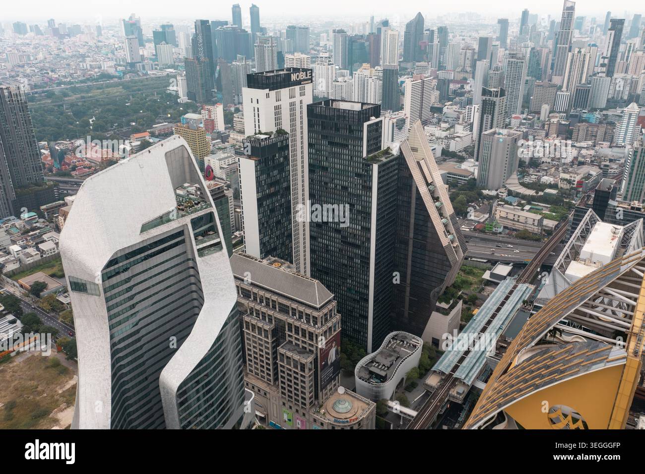 Bangkok, Thailand, 6 November 2022, Aerial skyline view shows modern ...