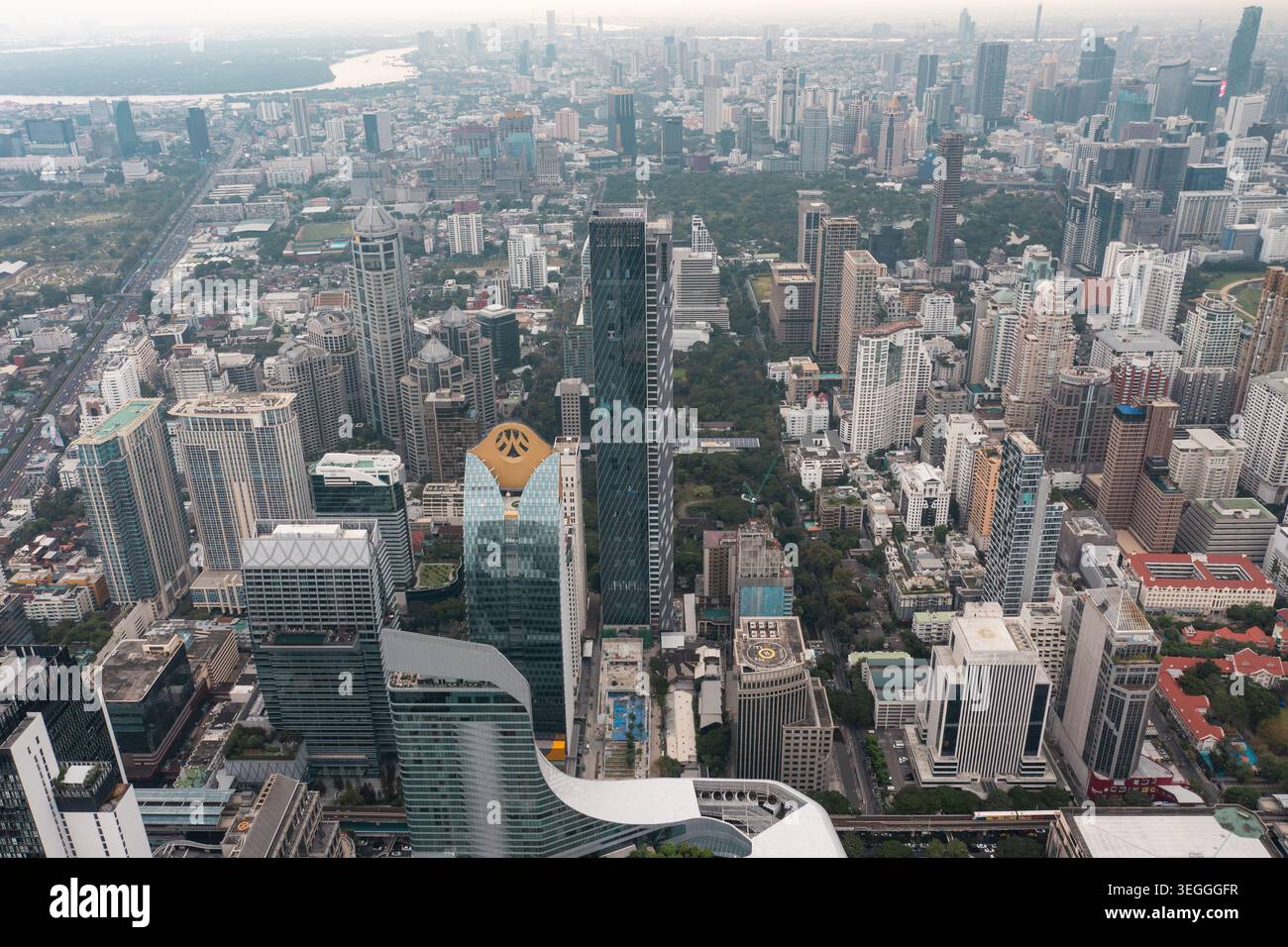 Bangkok, Thailand, 6 November 2022, Aerial skyline view shows modern ...