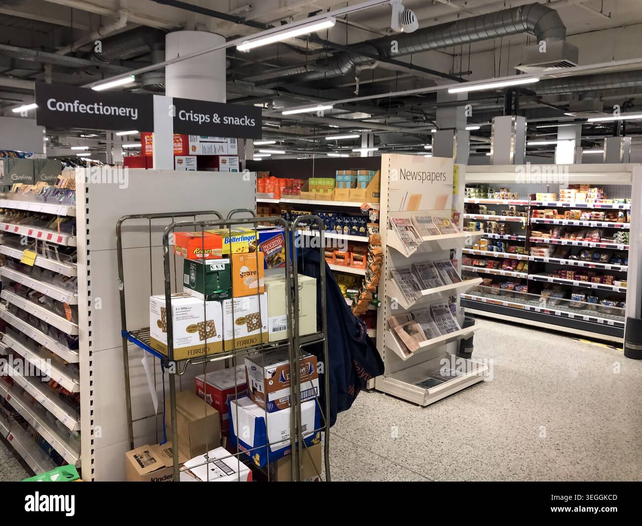 London, United Kingdom, 14 July 2023, A supermarket aisle displays ...