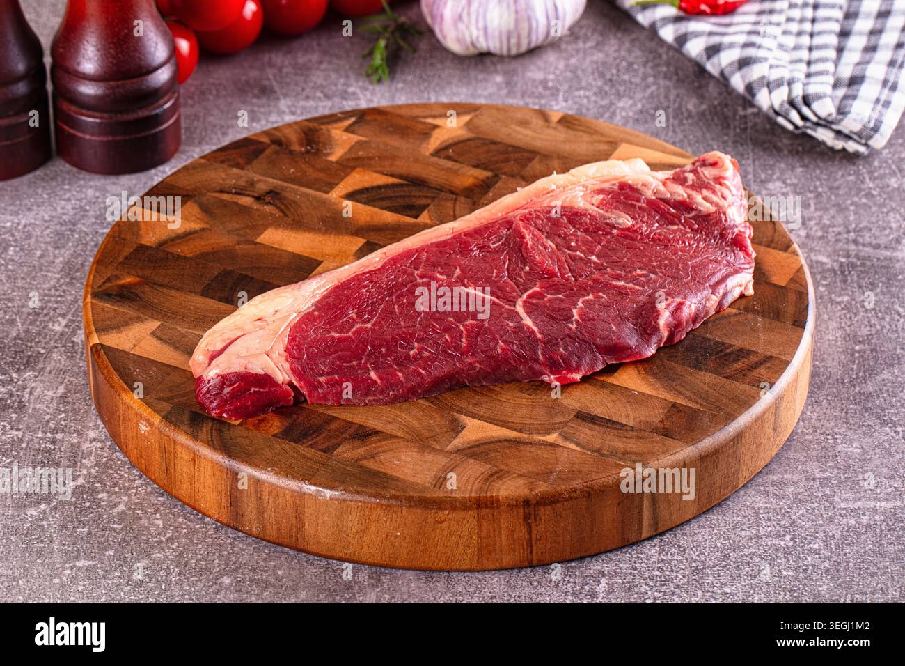 Raw beef sriploin marble beef steak Stock Photo - Alamy