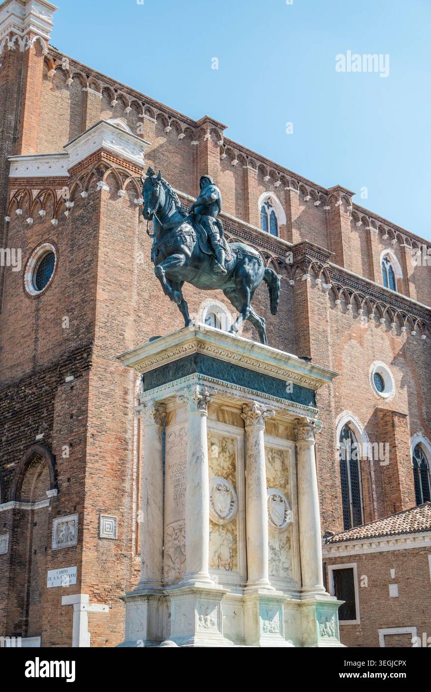 Equestrian statue of Bartolomeo Colleoni Venice, Italy, April Stock ...