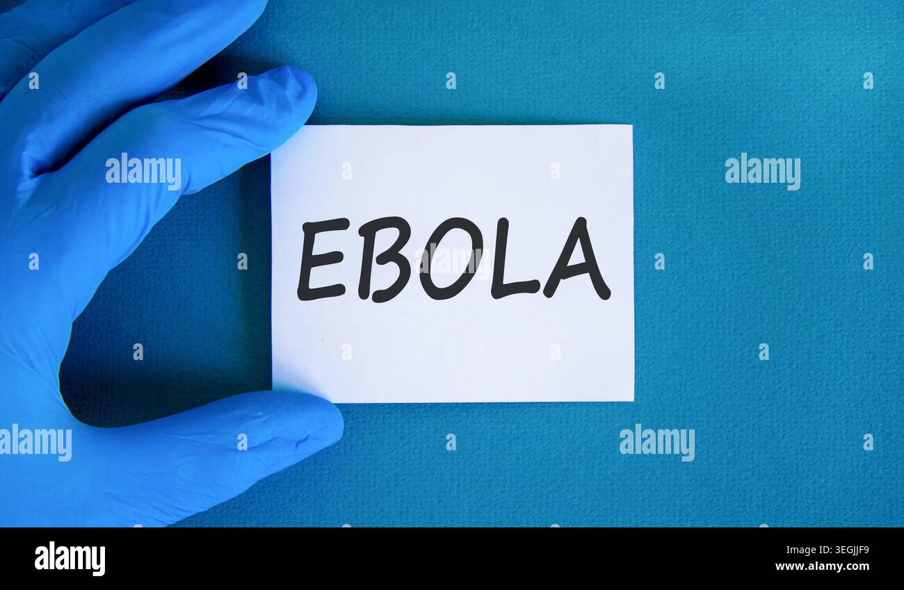 Ebola virus medical words symbol. Concept word Ebola on beautiful white ...