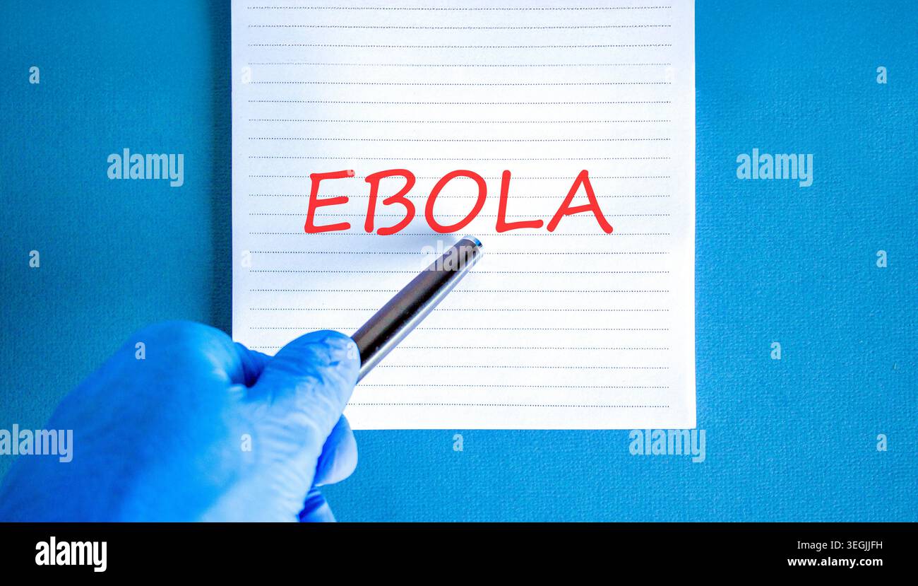 Ebola virus medical words symbol. Concept word Ebola on beautiful white ...