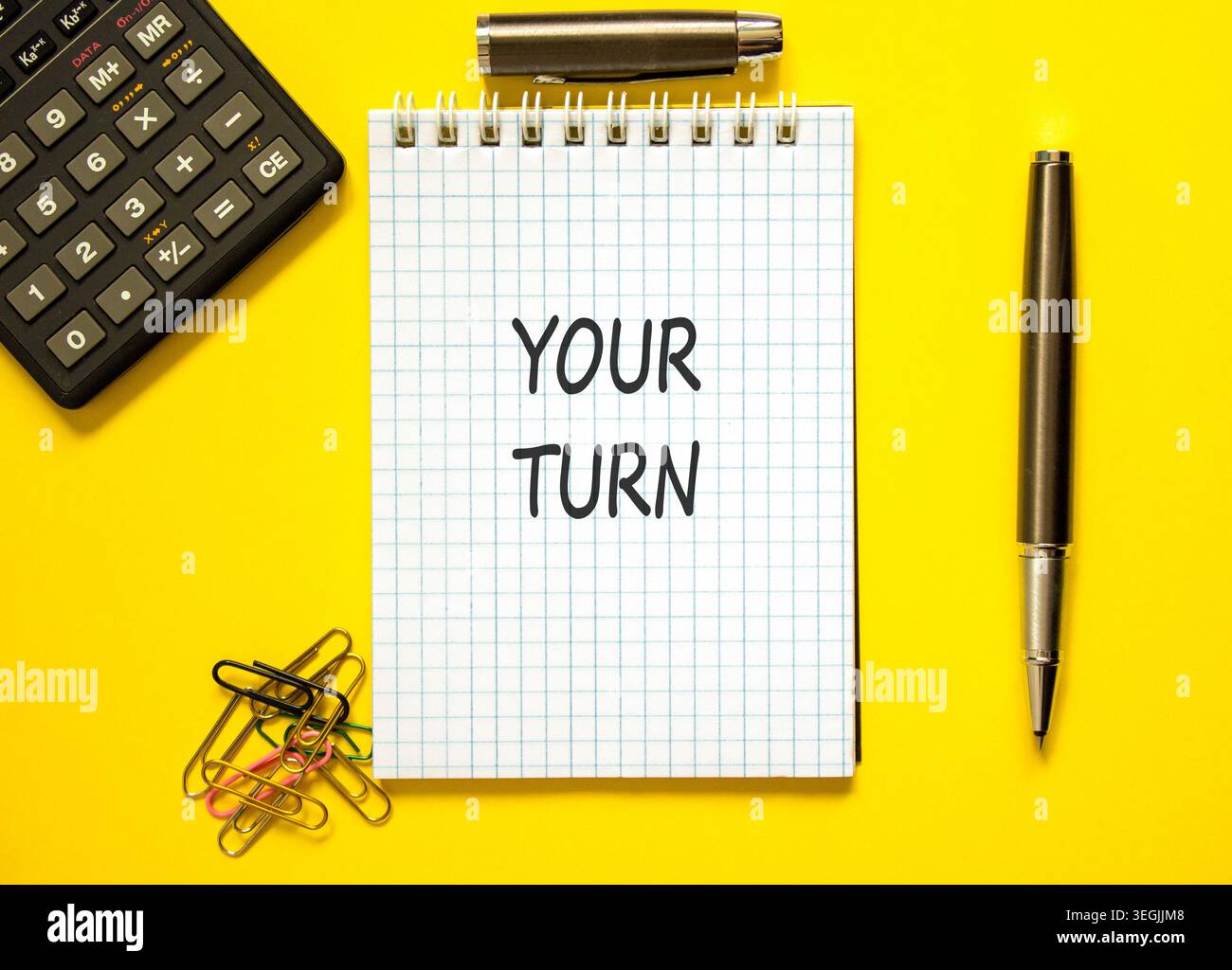 Your turn words symbol. Concept words Your turn on beautiful white note ...