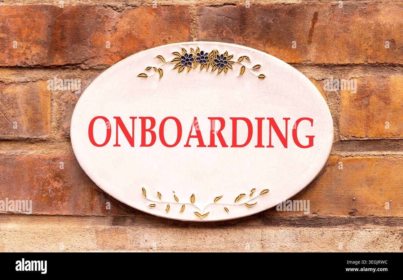 Onboarding success symbol. Concept word Onboarding on beautiful white ...