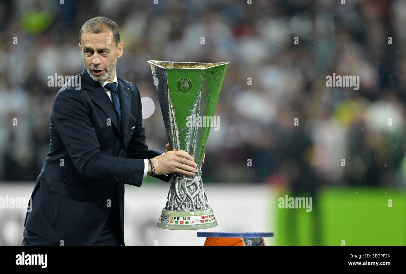 UEFA President Aleksander Ceferin and Trophy Istanbul, May 20, 2026 ...