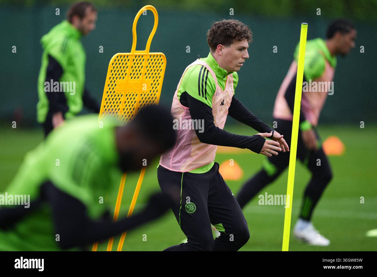 Celtic's Arne Engels during a training session at Lennoxtown Training ...