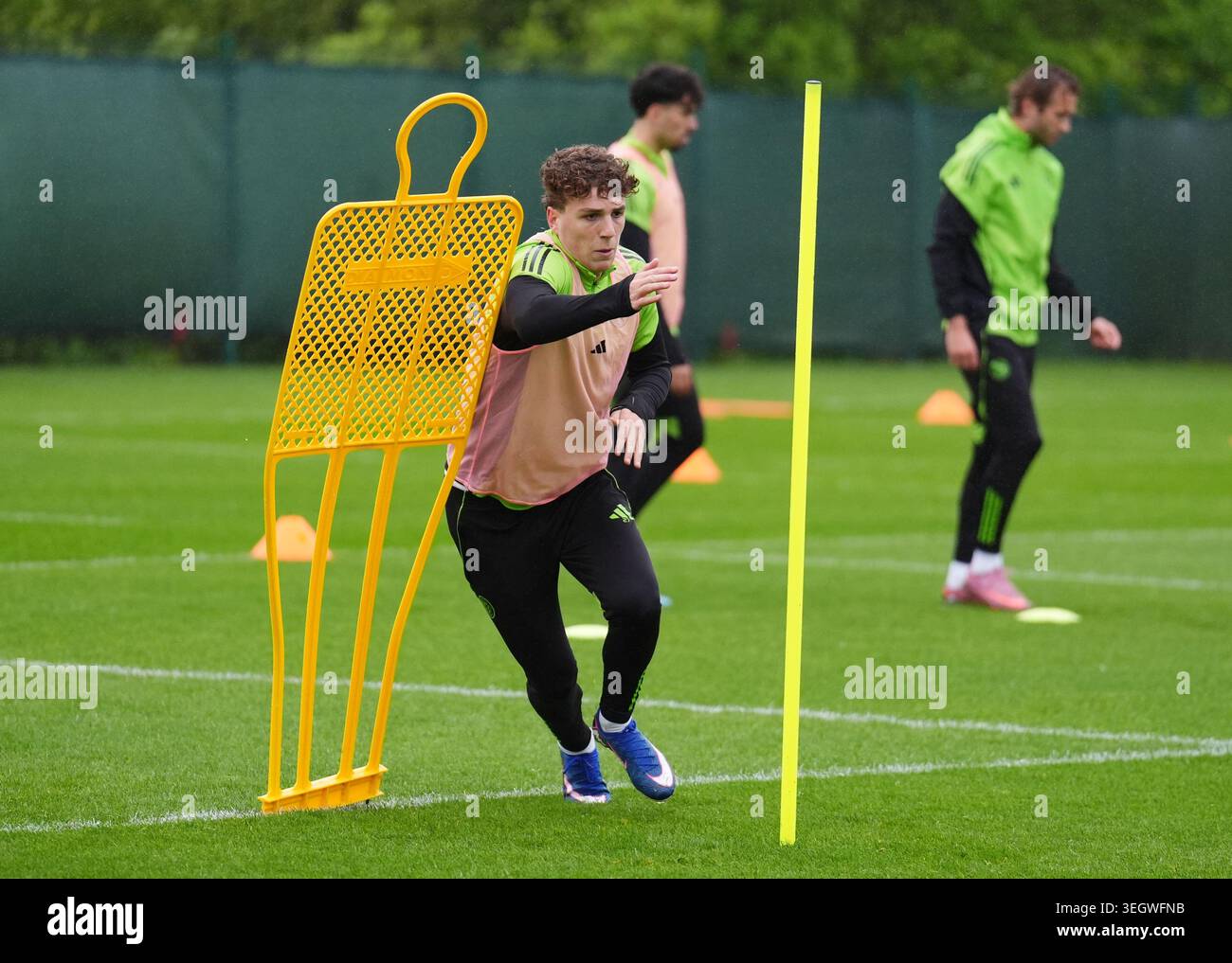 Celtic's Arne Engels during a training session at Lennoxtown Training ...