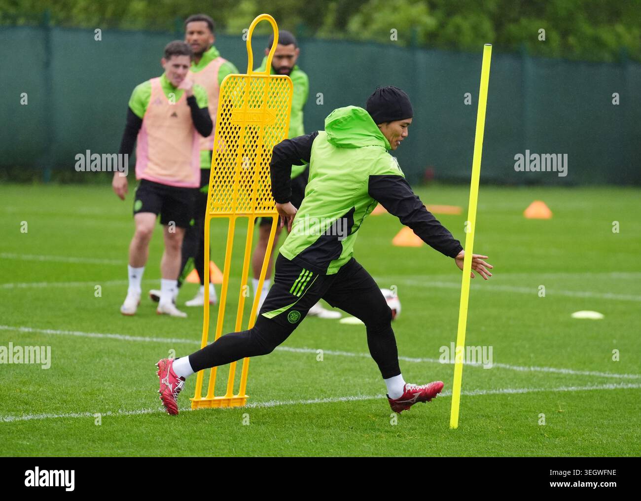 Celtic's Reo Hatate during a training session at Lennoxtown Training ...