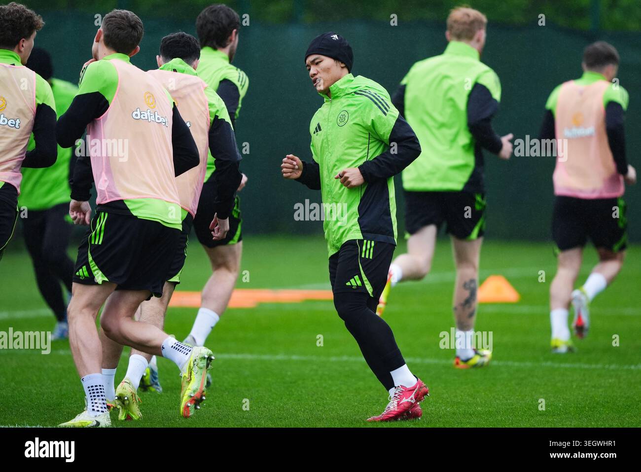 Celtic's Reo Hatate during a training session at Lennoxtown Training ...