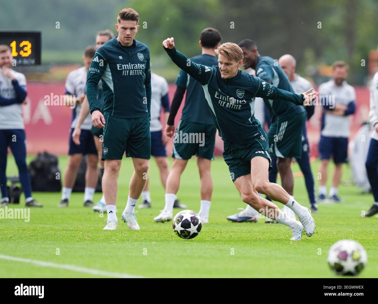 Arsenal's Martin Odegaard during the training session at the Sobha ...
