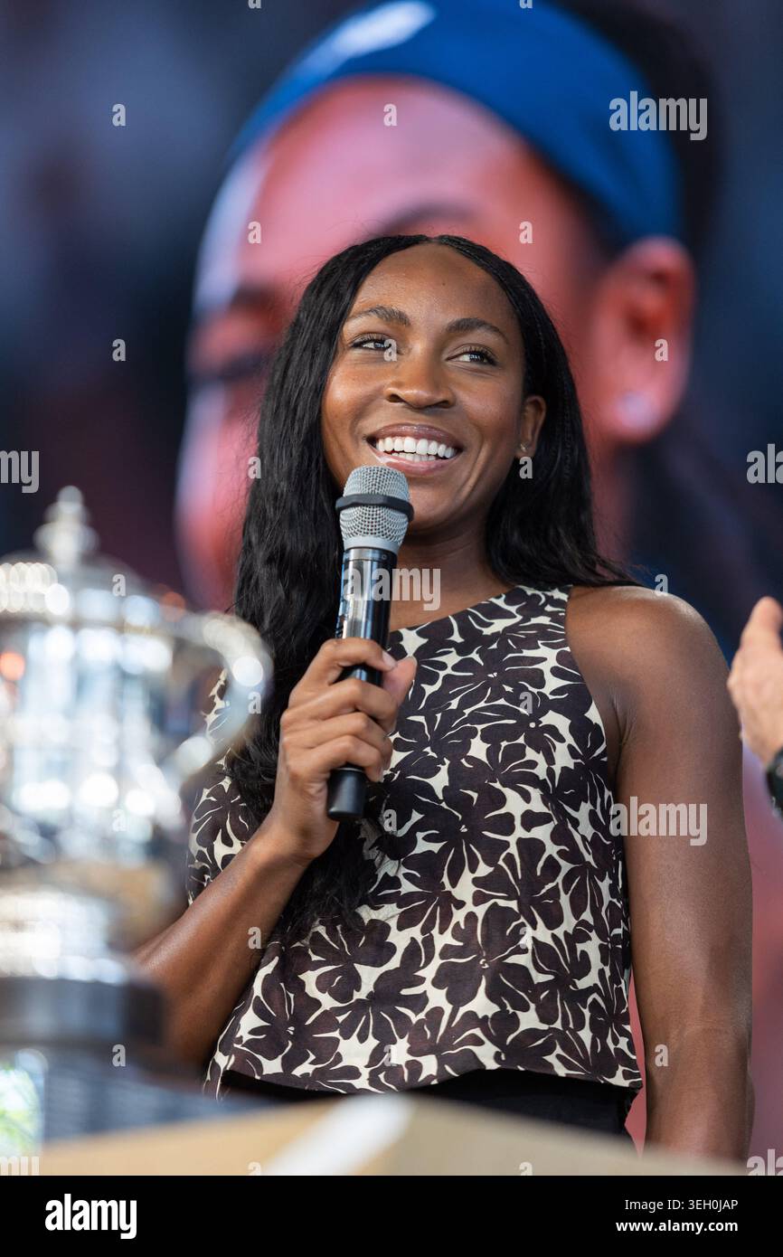 Coco Gauff attends the Drawing Ceremony prior to the 2026 French Open ...