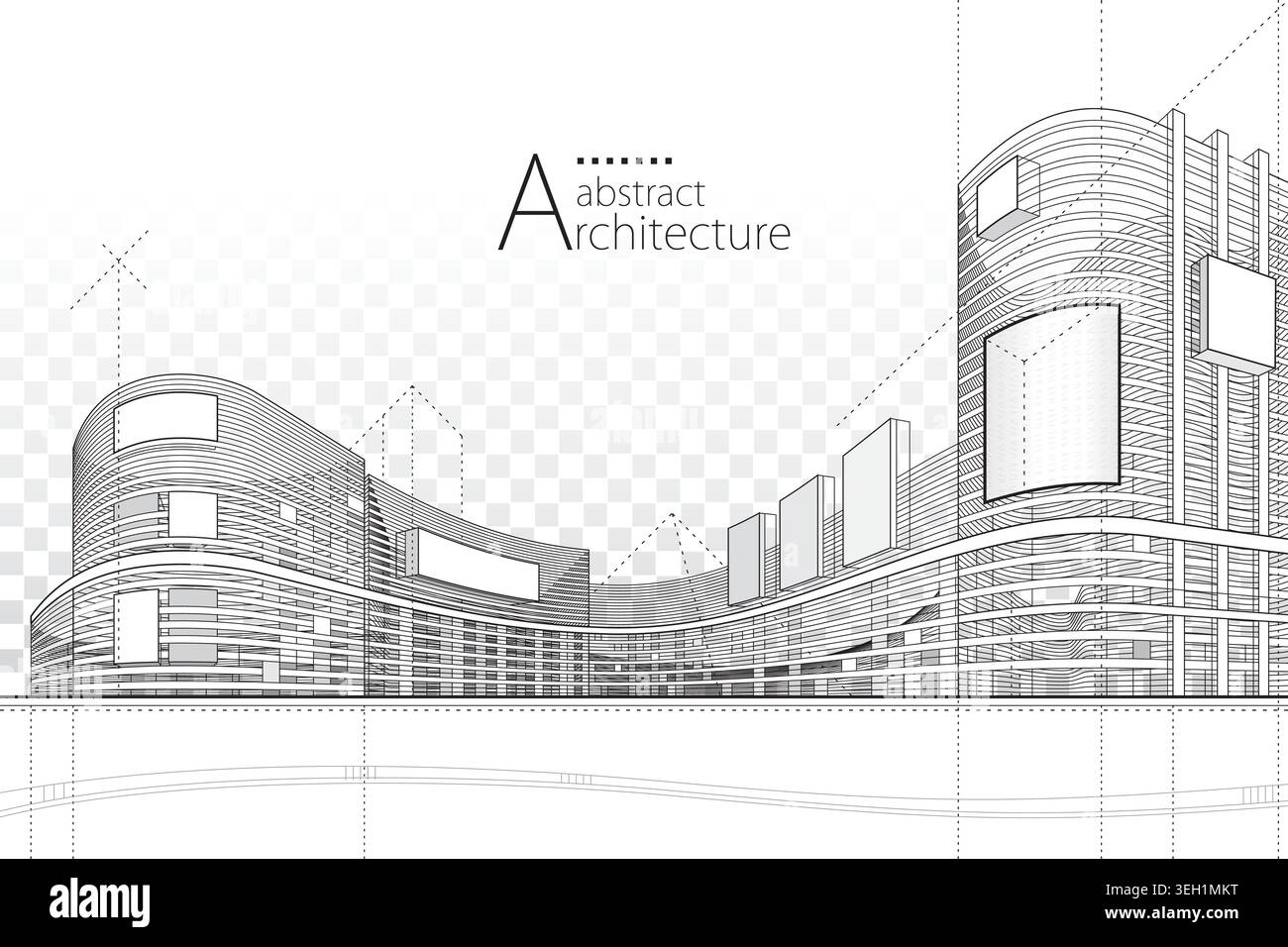 Abstract Architecture Building Line Drawing Stock Vector Image & Art ...