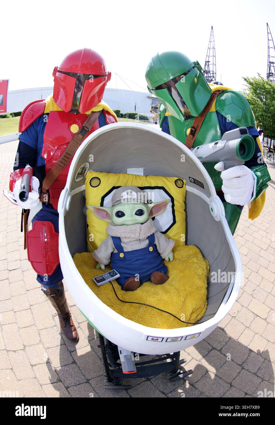 London UK. 23rd May 2026. The Manda Bros take Grogu out for a walk day ...