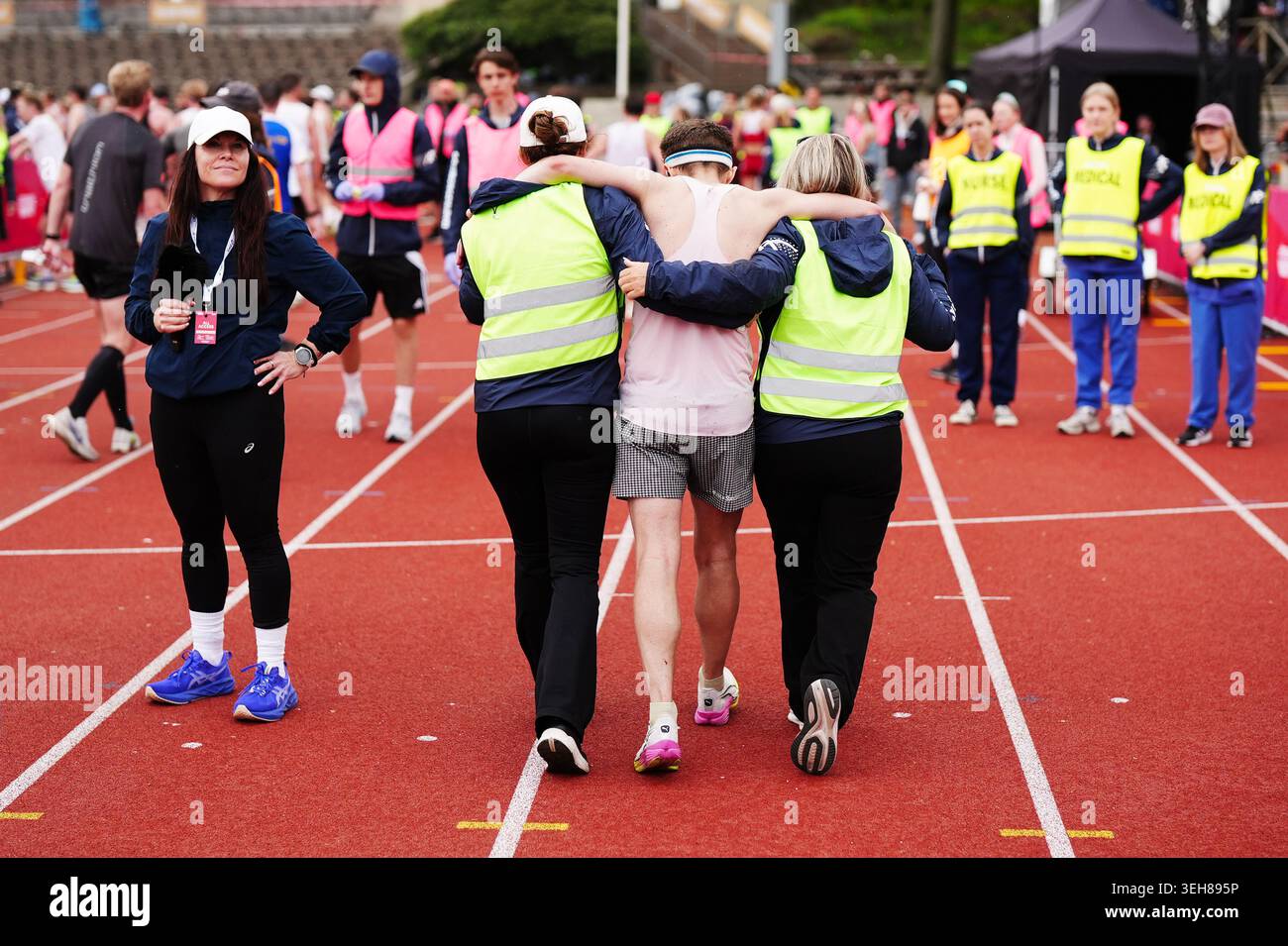 GOTHENBURG, SWEDEN 20260523Tired runner at the finish line in ...