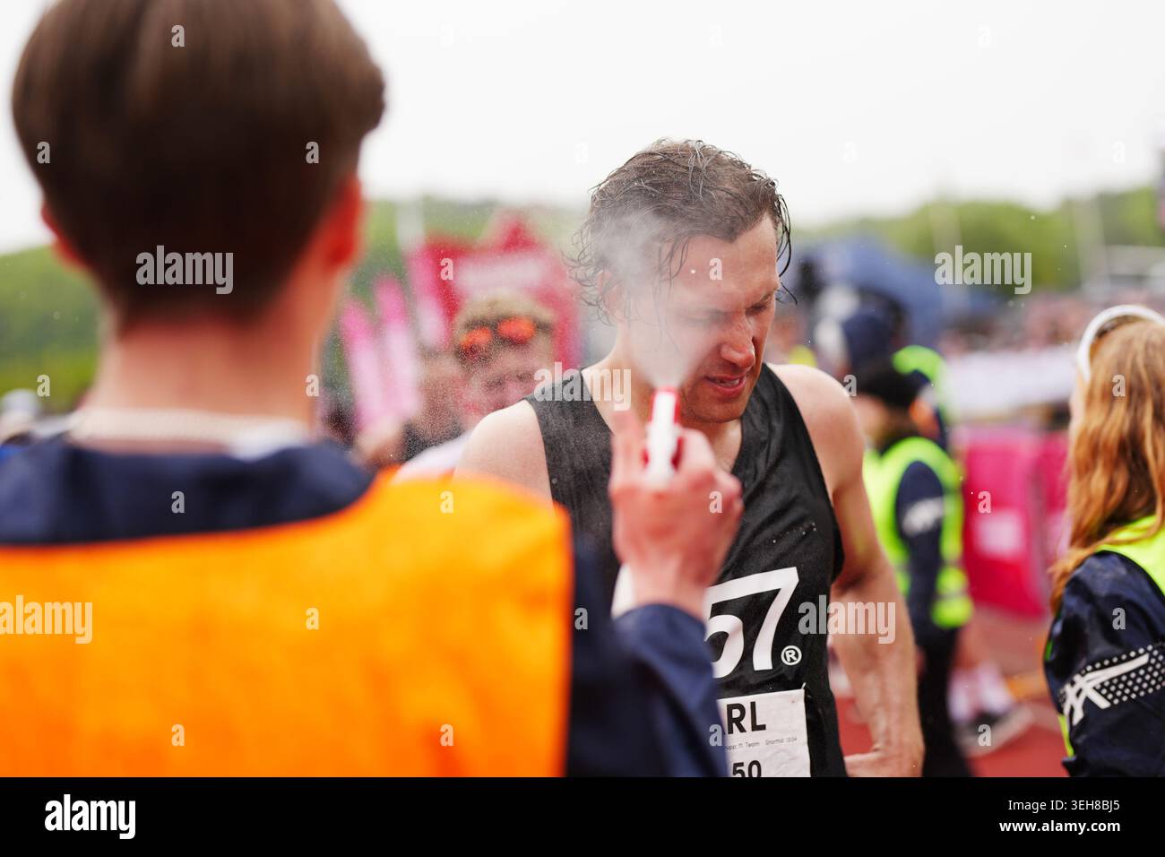 GOTHENBURG, SWEDEN 20260523Runners cool down after the finish line in ...