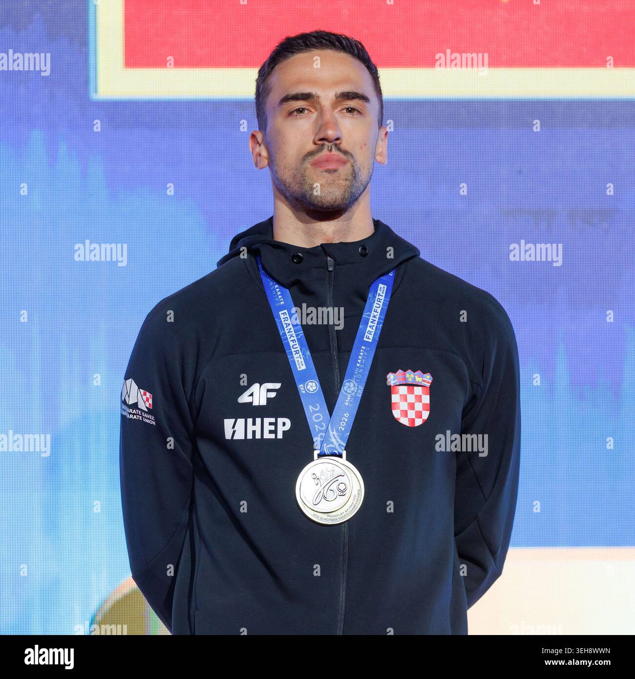 Siegerehrung Männer Kumite -84; Ivan Kvesic (CRO); Drittplatzierter ...