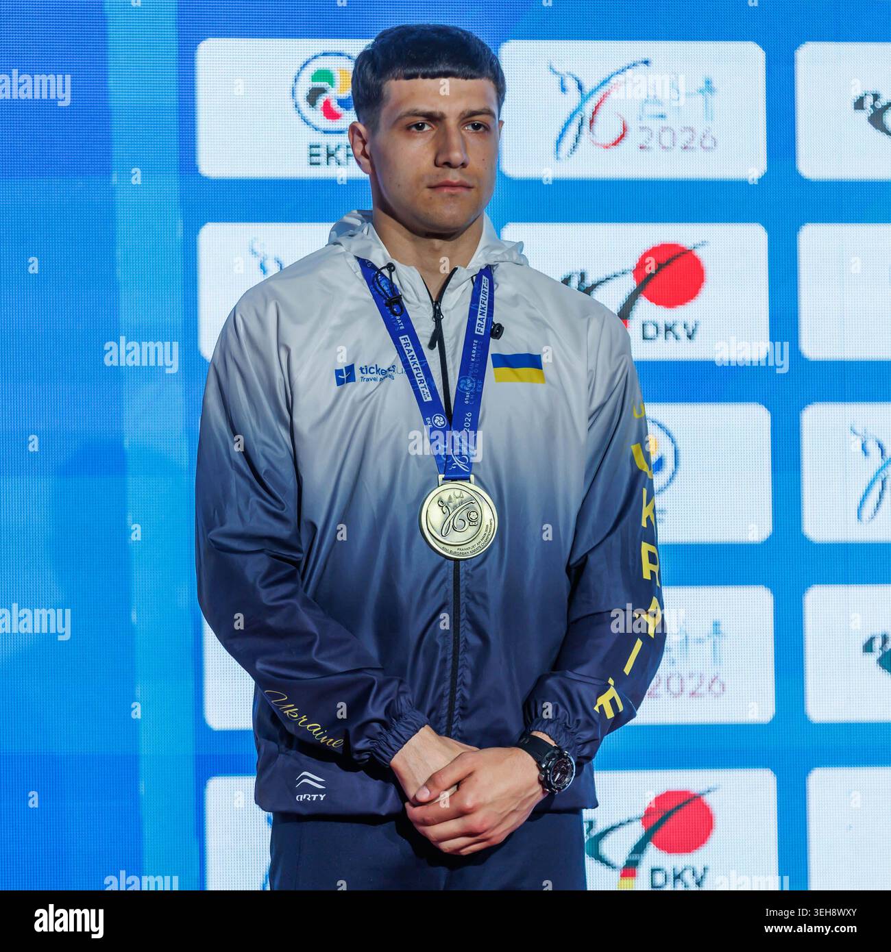 Siegerehrung Männer Kumite -75; Andrii Zaplitnyi (UKR ...