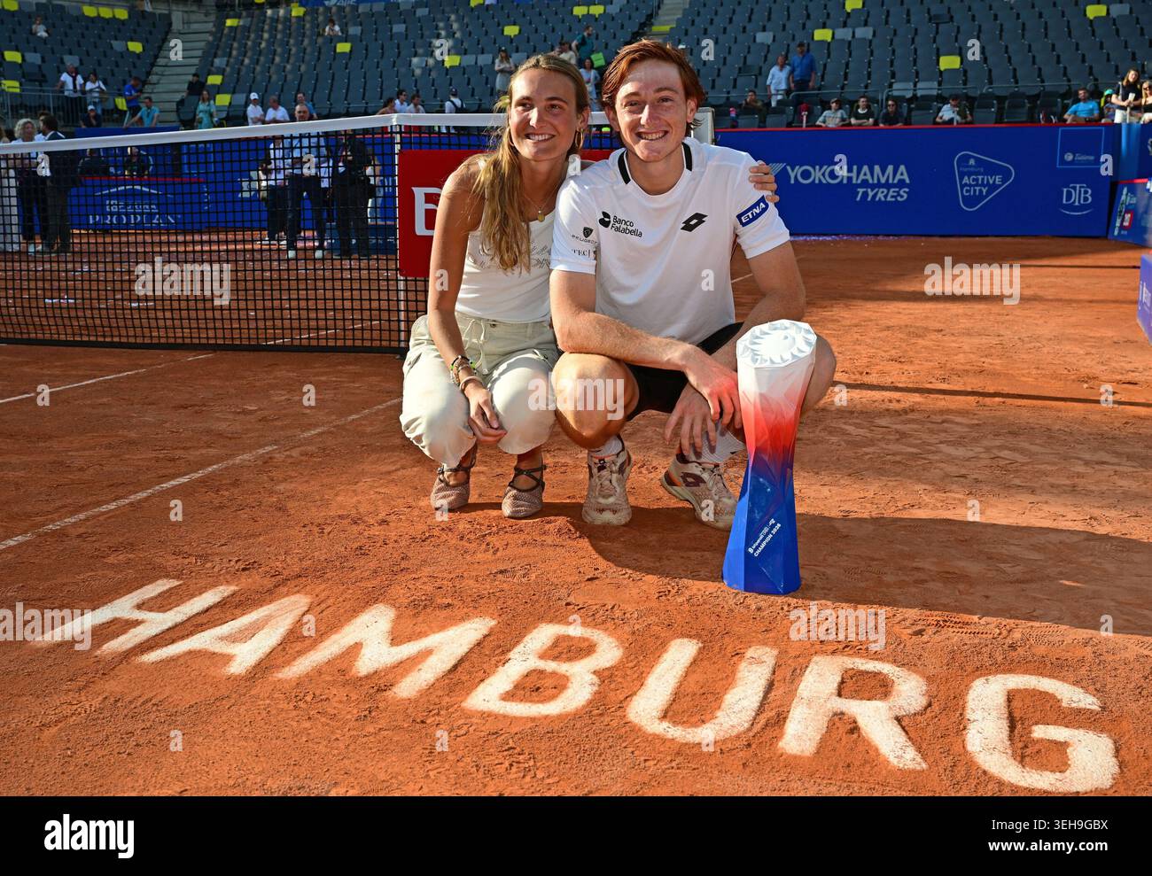 Winner Ignacio Buse (Peru) with girlfriend Elsa Hamburg, May 23, 2026 ...