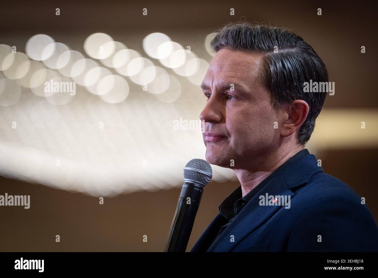 Conservative Leader Pierre Poilievre speaks during the party's town ...