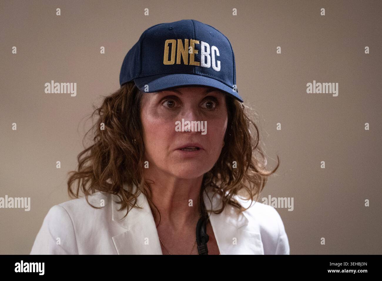 One BC party leader Dallas Brodie attends a Pierre Poilievre town hall ...