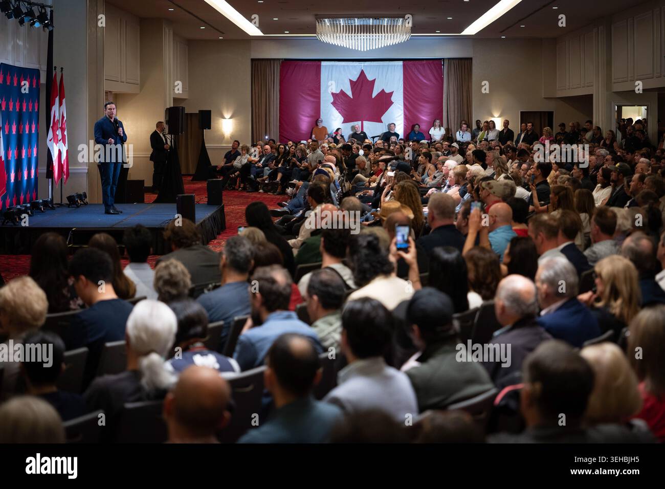 Conservative Leader Pierre Poilievre speaks during the party's town ...