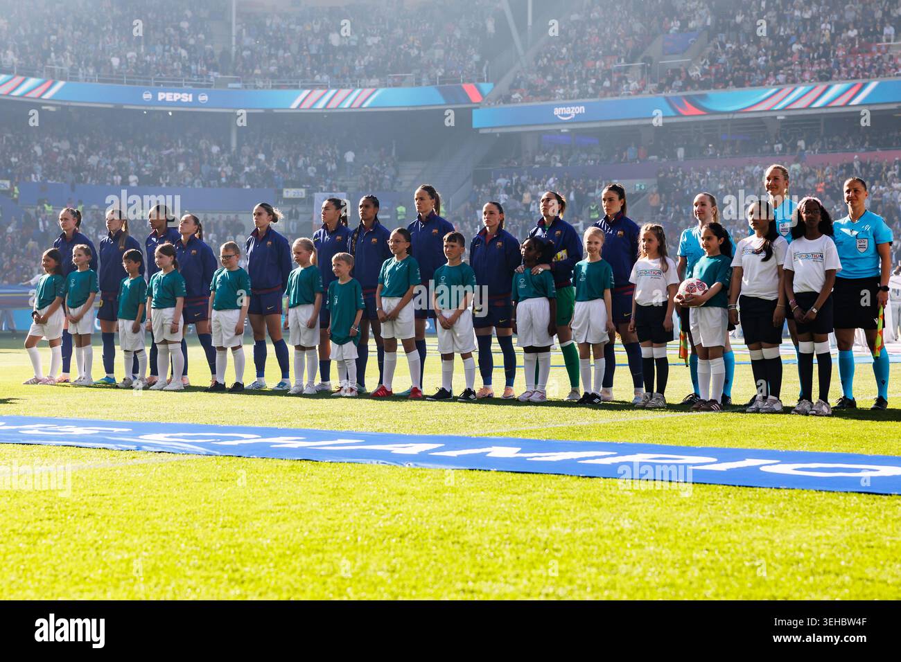 Oslo, Norway. 23rd, May 2026. The players of Barcelona line up for the ...