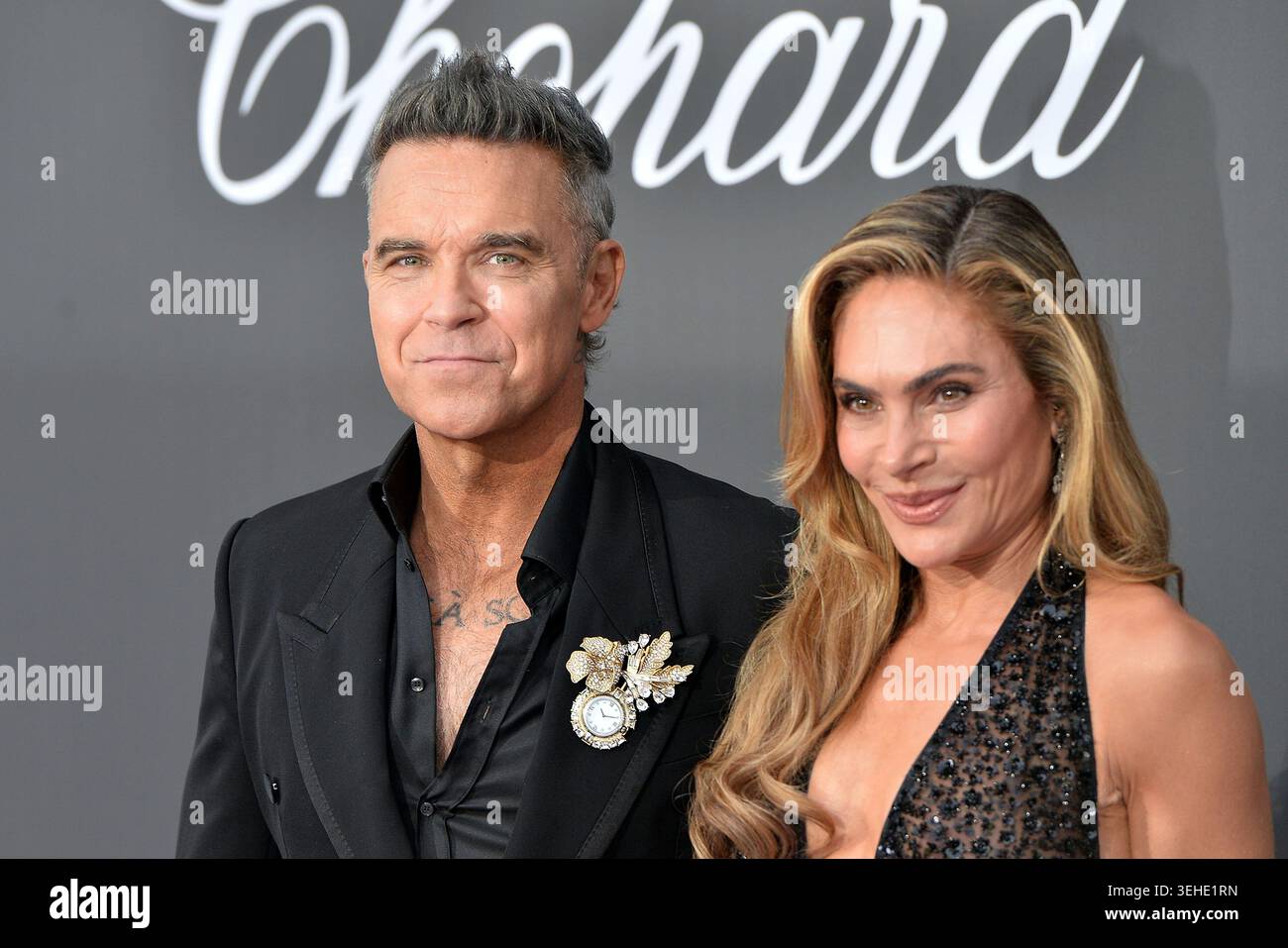 Robbie Williams and Ayda Field attend the amfar Gala 2026 presented by ...