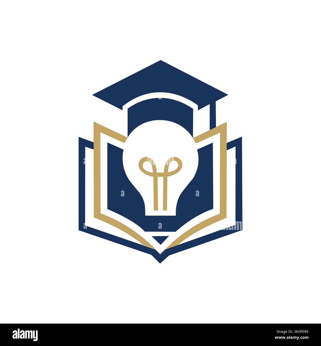 Professional and modern logo template with graduation cap and lightbulb ...