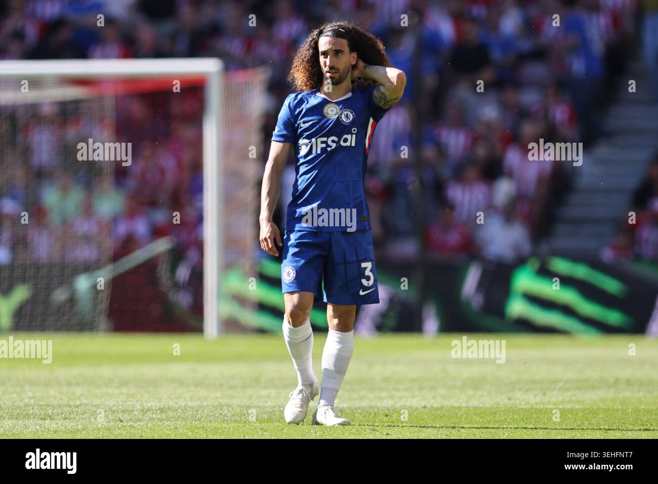 Marc Cucurella of Chelsea shows dejection during the Premier League ...