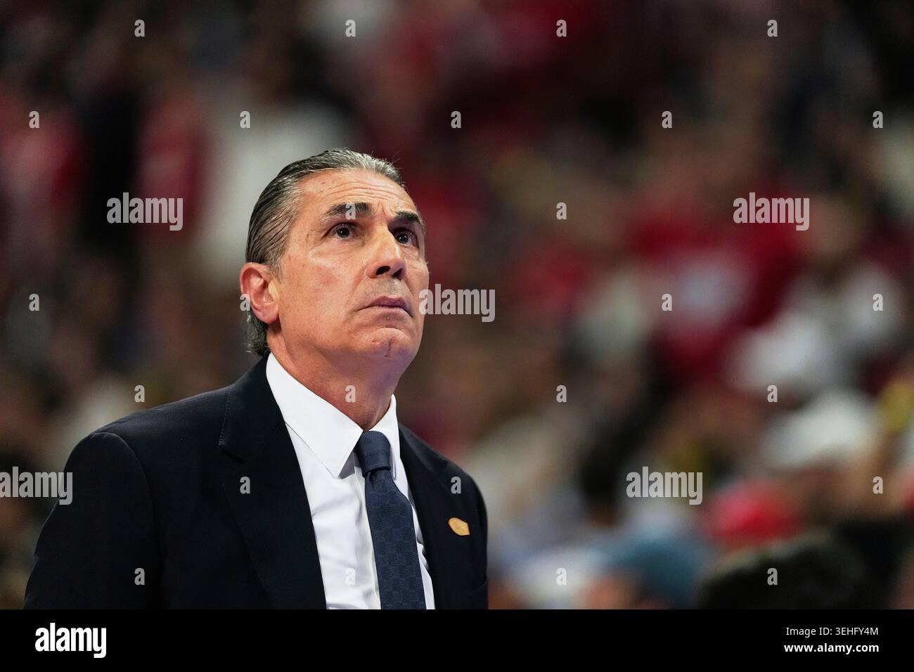 Real Madrid's head coach Sergio Scariolo looks on during the Euroleague ...