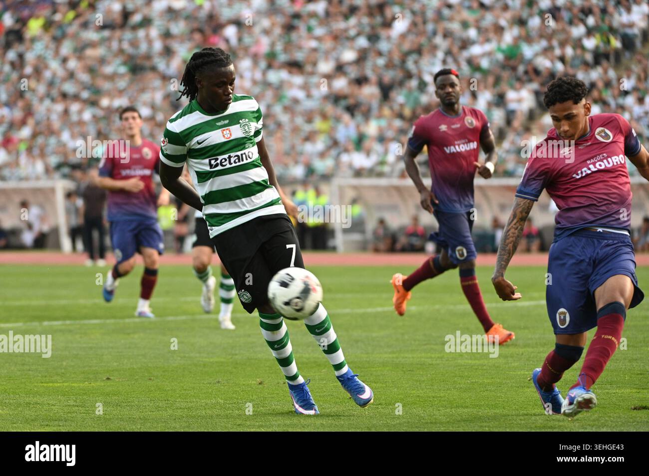 Oeiras, Portugal. 24 May 2026. QUENDA forward of Sporting CP in action ...