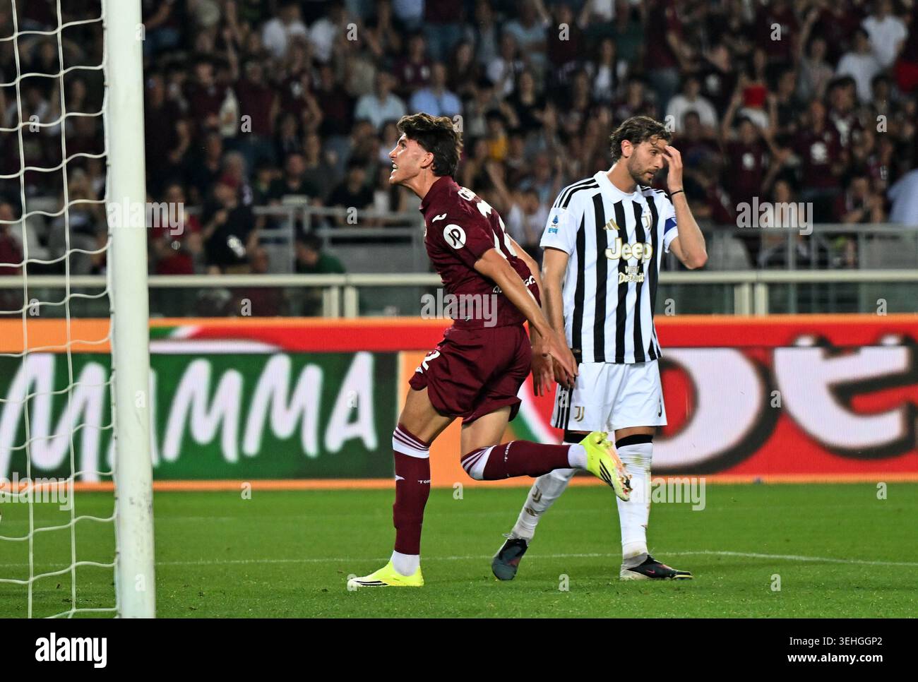 Cesare Casadei of Torino FC celebrates goal during the Serie A match ...