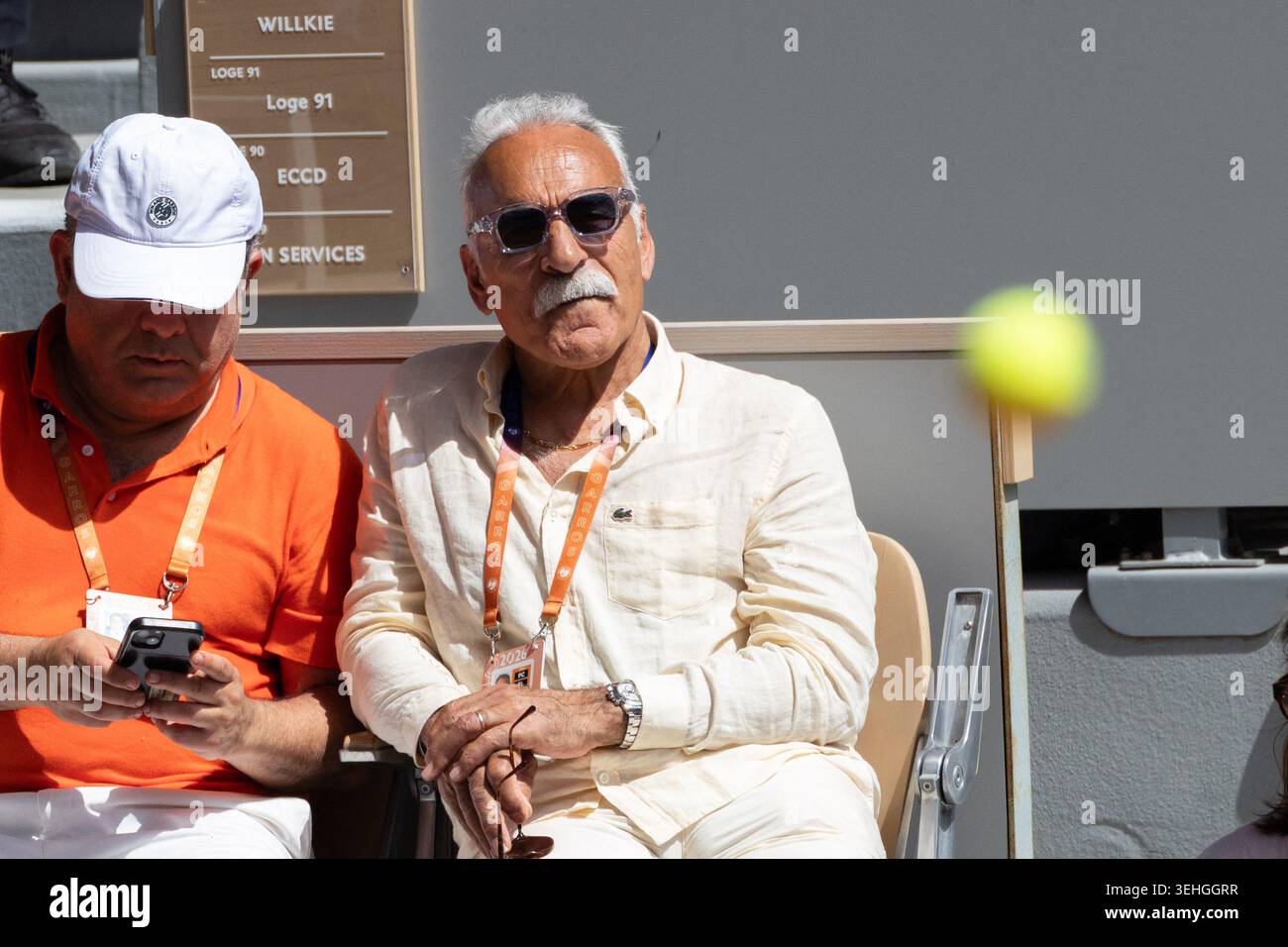 Mansour Bahrami in stand during the 2026 French Open at Roland Garros ...