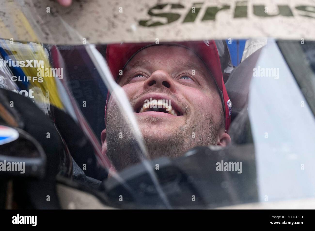 Felix Rosenqvist, of Sweden, smiles as he arrives in Victory Circle ...