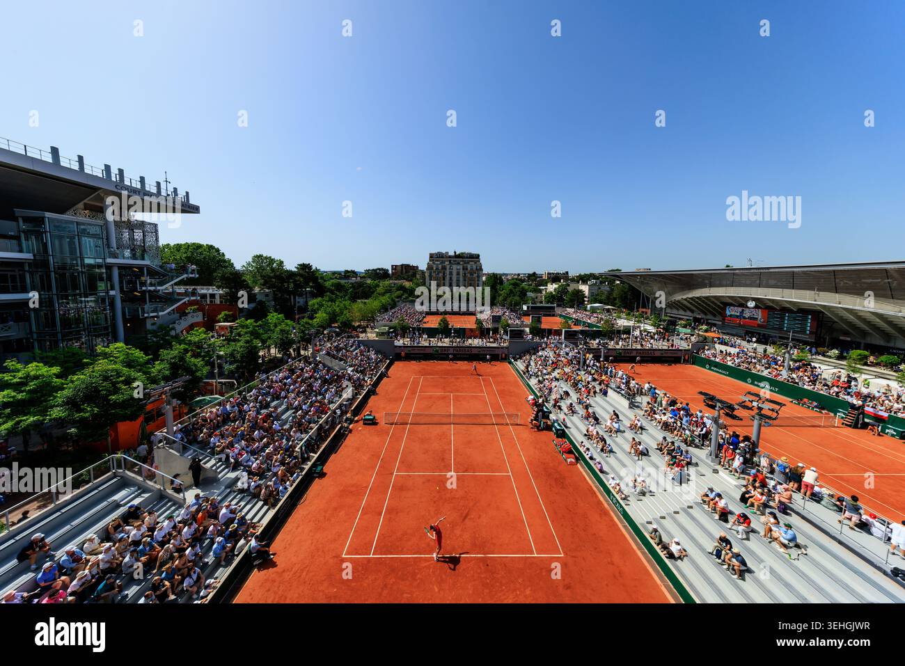 Paris, France. 24 May 2026: A general view of Court 7 and court ...