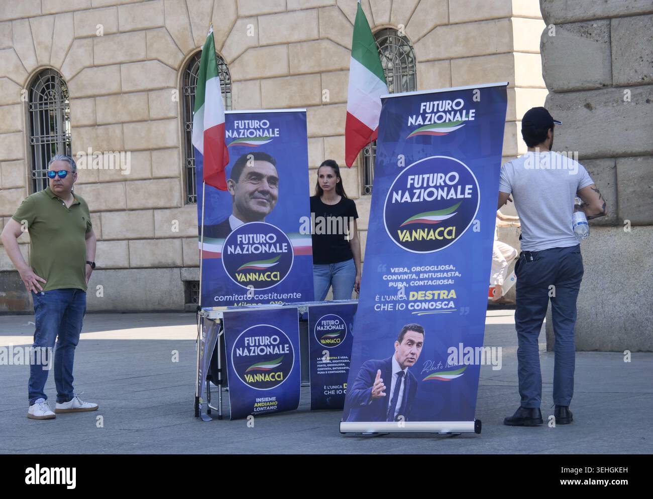 IPA85049760 - Militants of Futuro Nazionale with placards and flags ...