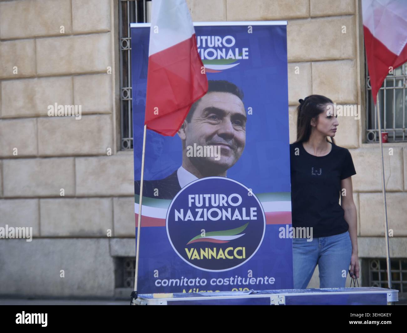 IPA85049761 - Militants of Futuro Nazionale with placards and flags ...