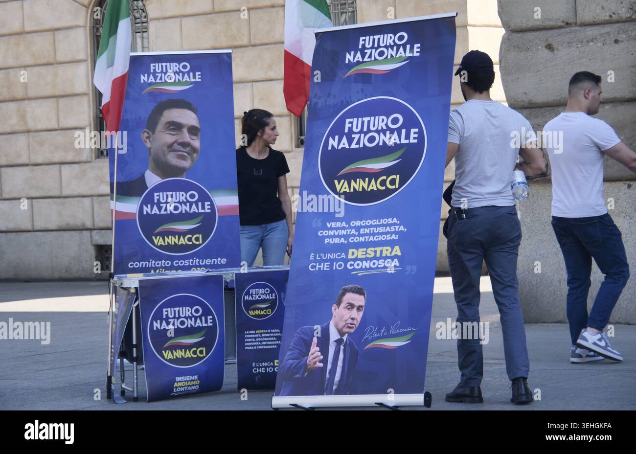 IPA85049763 - Militants of Futuro Nazionale with placards and flags ...