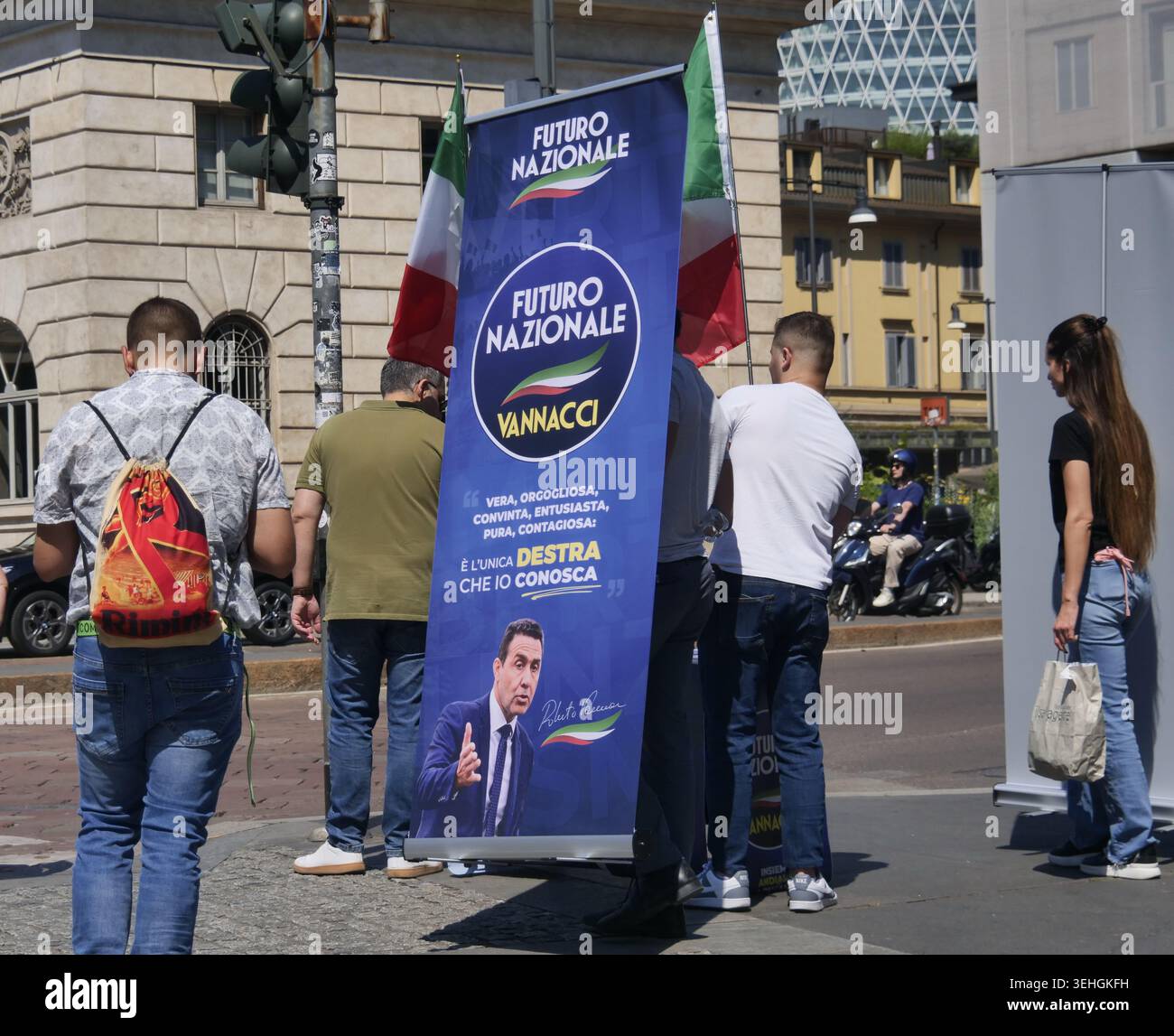 IPA85049768 - Militants of Futuro Nazionale with placards and flags ...