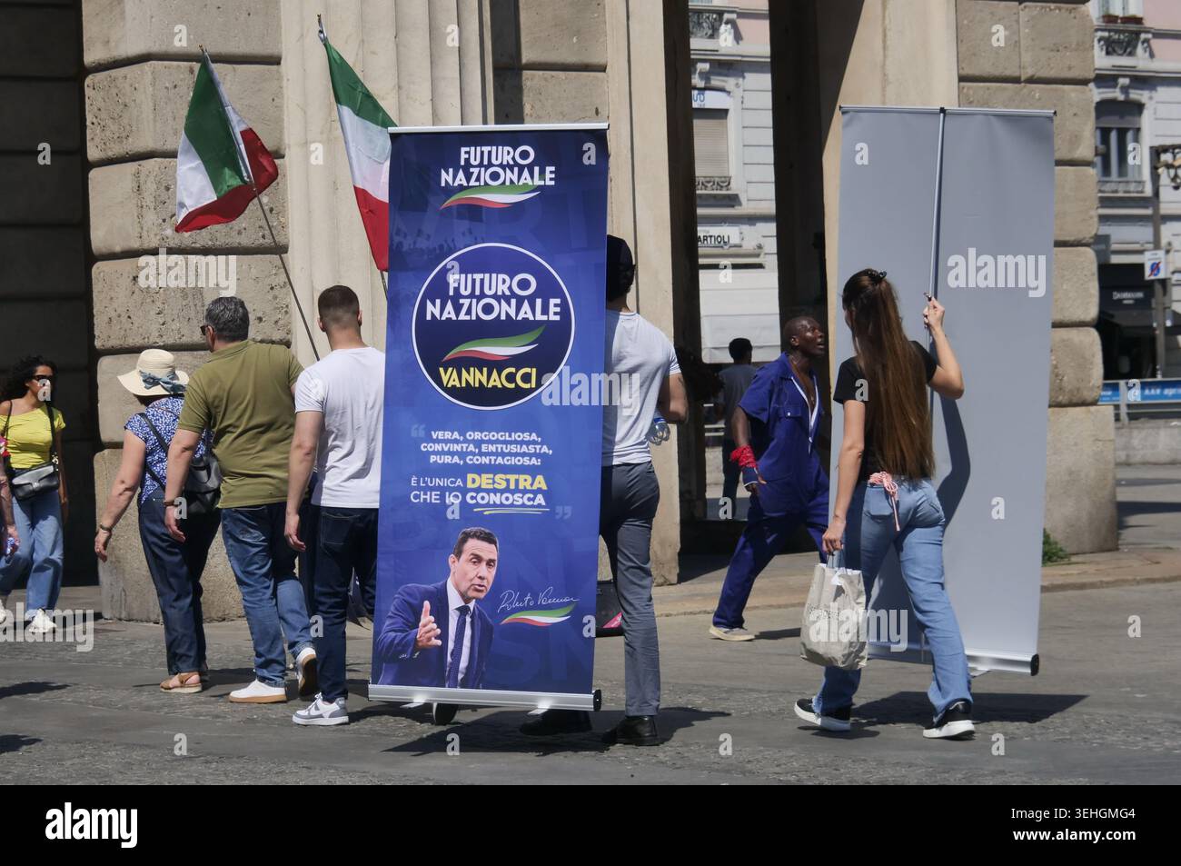IPA85049765 - Militants of Futuro Nazionale with placards and flags ...