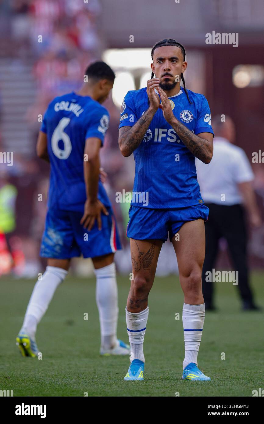 Malo Gusto of Chelsea at full time during the Sunderland v Chelsea ...