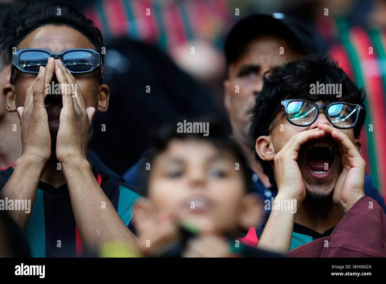 Fans cheer prior to the of the CAF Champions League final soccer match ...