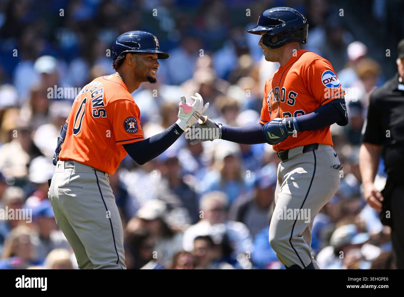 Houston Astros' Nick Allen, right, celebrates with teammate Brice ...