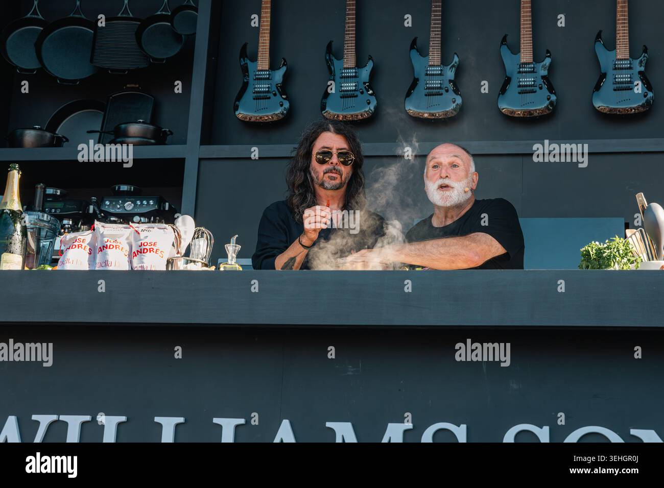 Dave Grohl and Chef José Andrés seen onstage at 2026 BottleRock at Napa ...