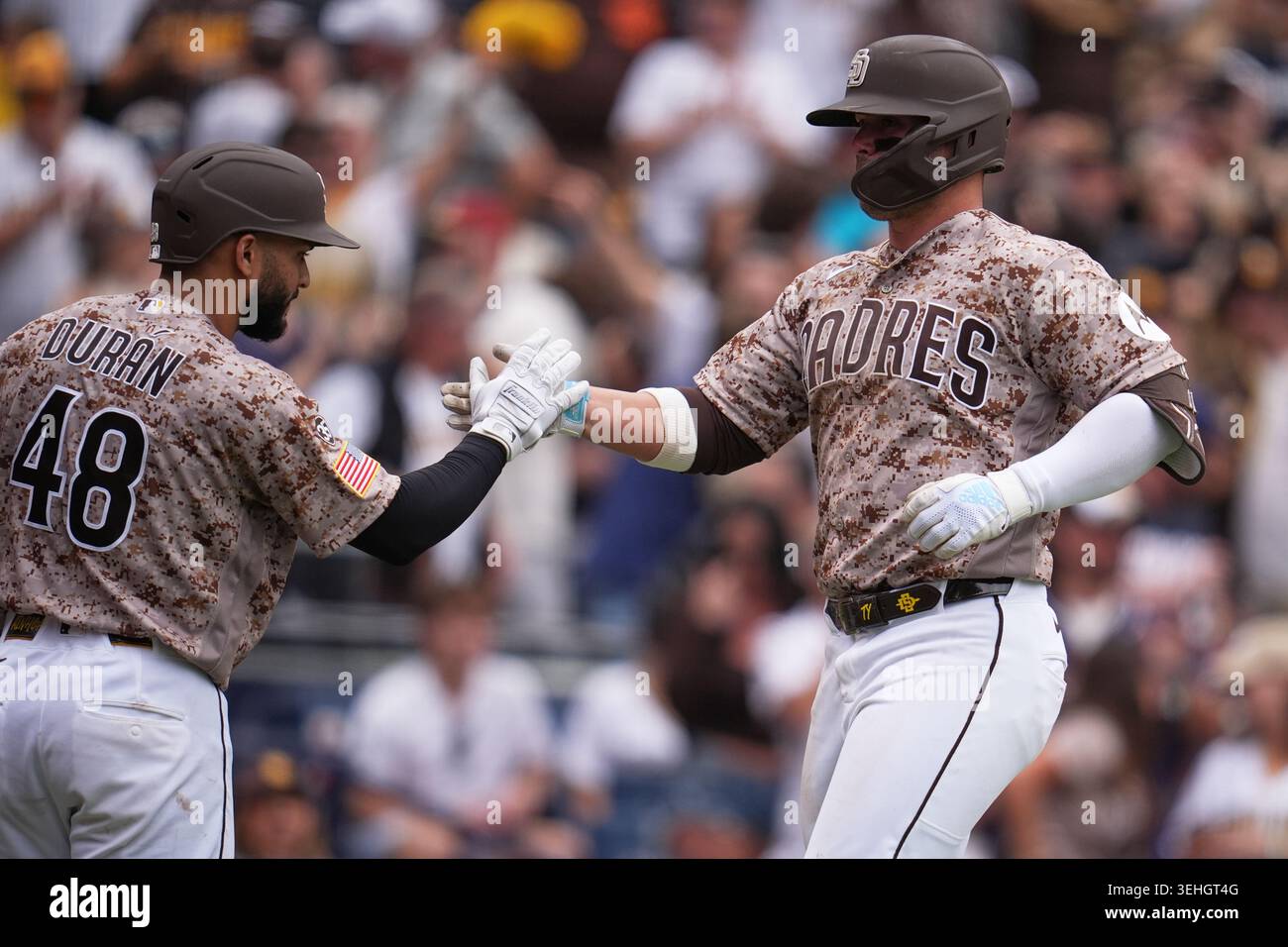 San Diego Padres' Ty France, right, celebrates with Rodolfo Durán (48 ...