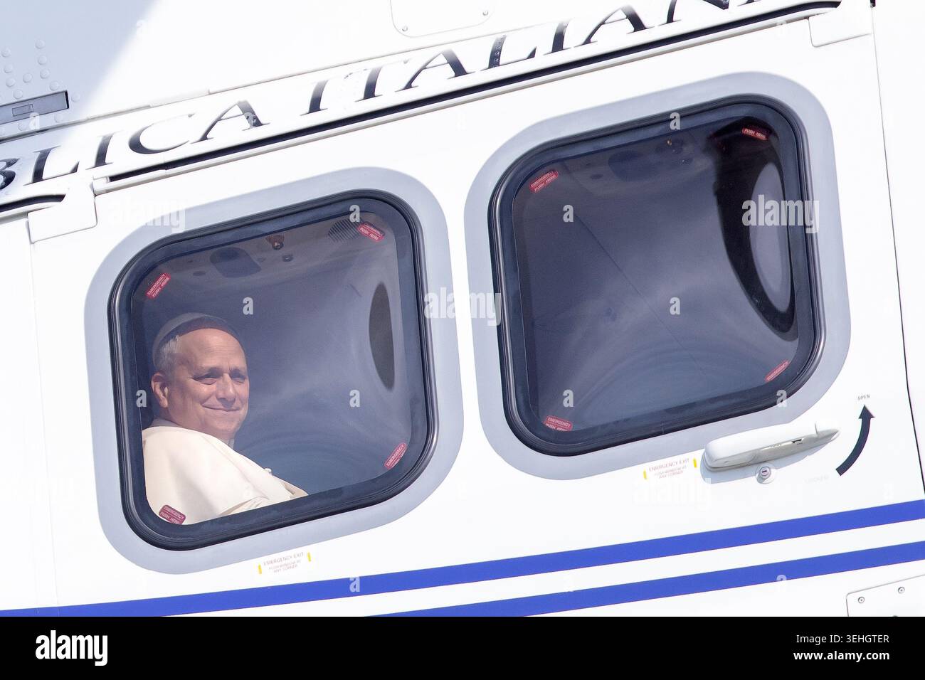 Pope Leo XIV arrives by helicopter for his pastoral visit to Acerra ...