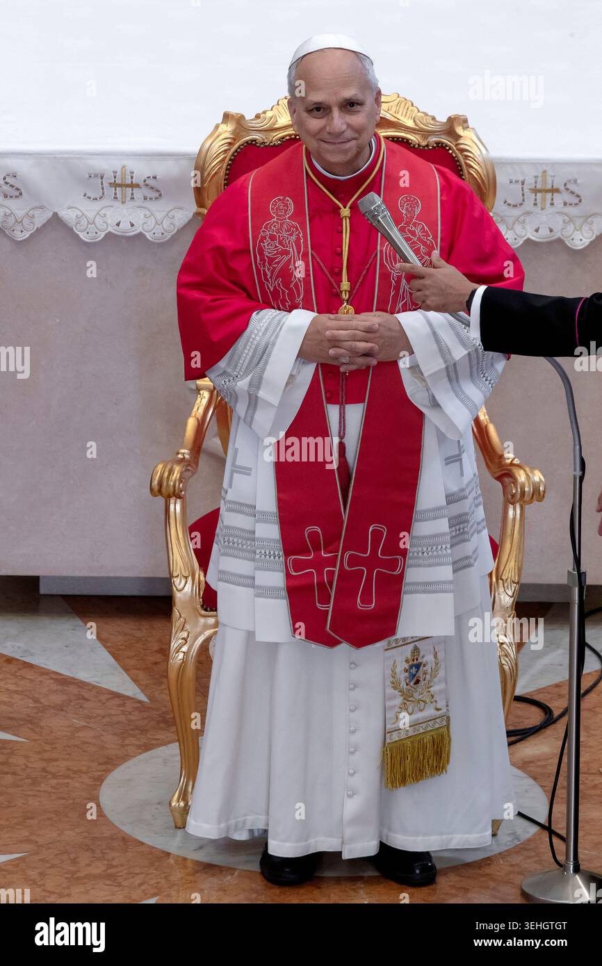 Pope Leo XIV meets with clergy and families who have suffered from ...