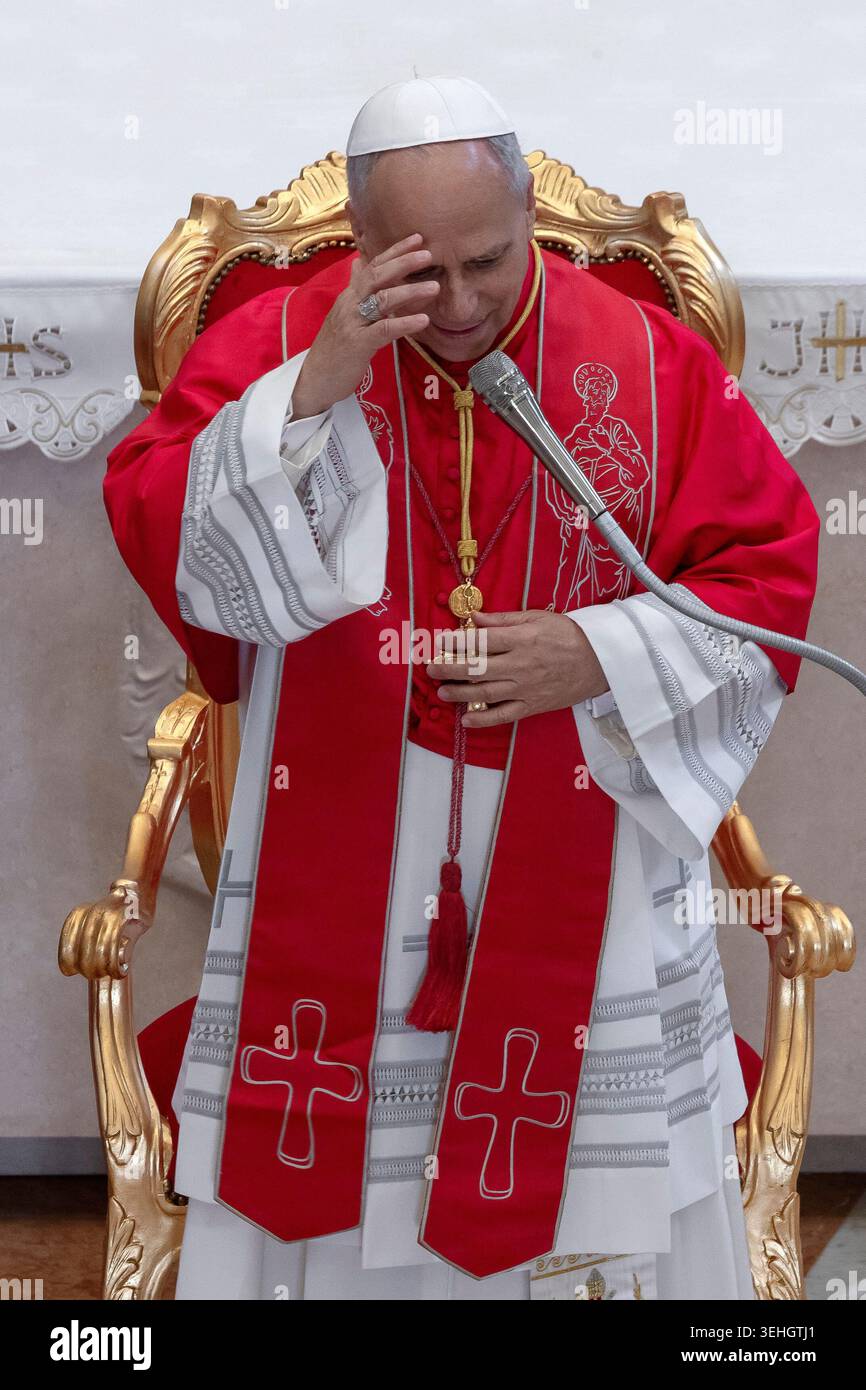 Pope Leo XIV meets with clergy and families who have suffered from ...